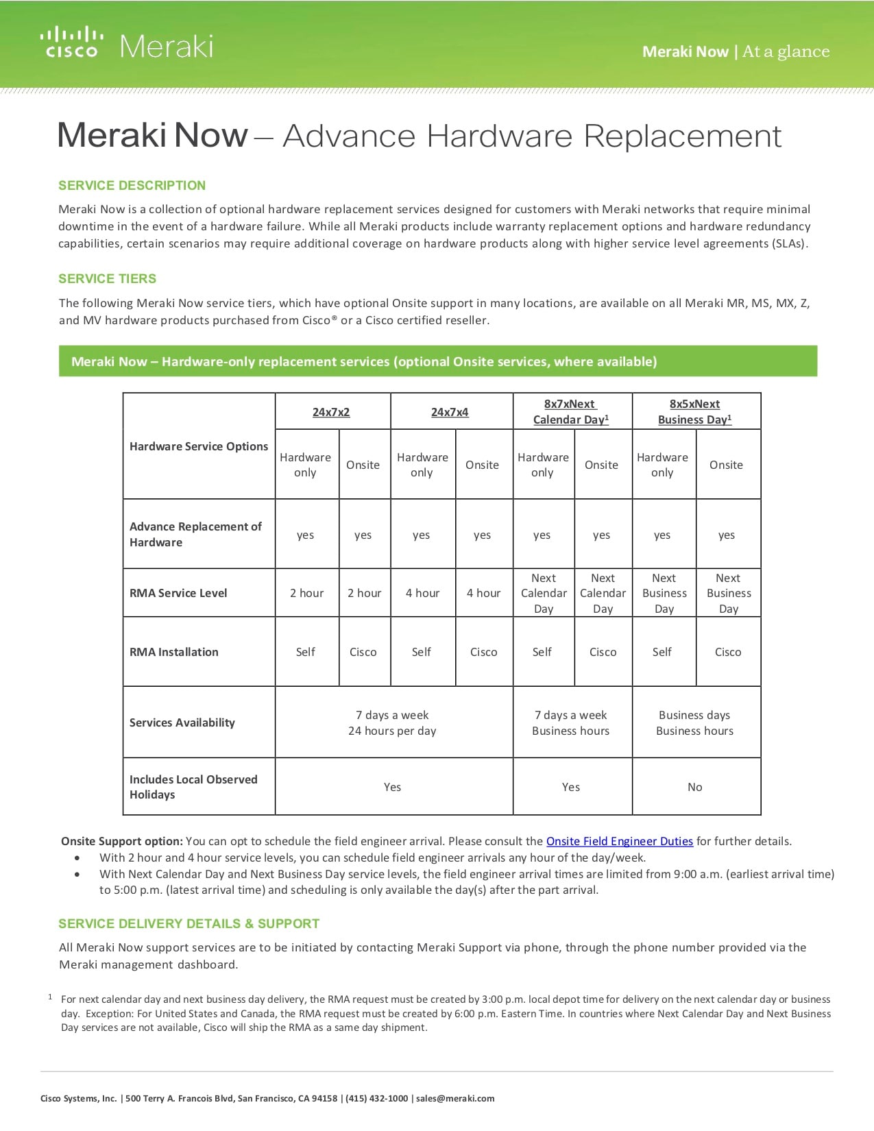 Cisco RMA Upgrade – At a Glance | Cisco Meraki Cisco RMA Upgrade – At a Glance | Cisco Meraki